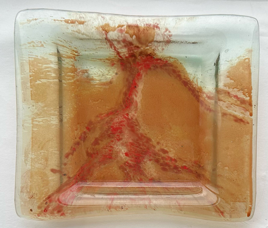 Geldingadalir volcano glass platter – Susan C Wood